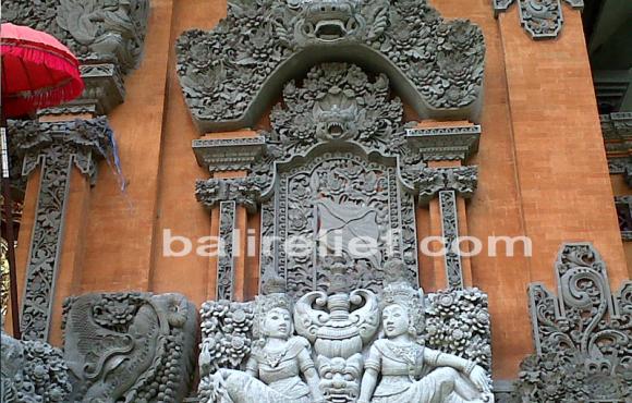 Relief Sculpture Bali Garuda Wisnu Kencana Cultural Park. Wall Of Rock